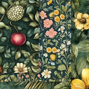 William Morris Green Seamless Patterns, Printable Digital Paper ...