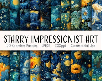Art Nouveau Seamless Patterns, Printable Digital Paper, Commercial Use ...