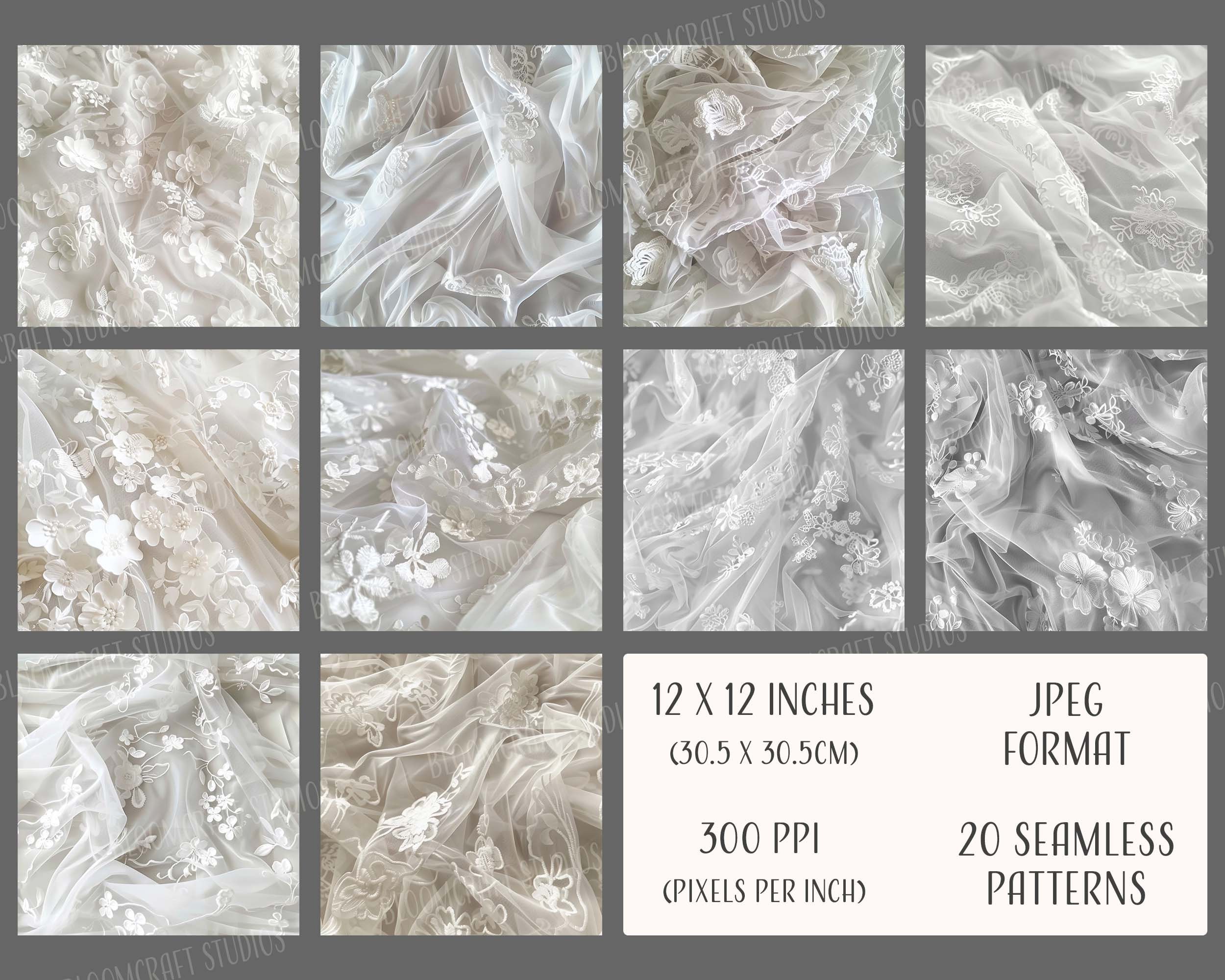 Wedding Veil Seamless Patterns, Printable Digital Paper, Commercial Use ...