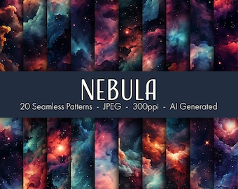 Paper Pack Colorful Galaxy Nebula Instant Digital Download Tiled ...