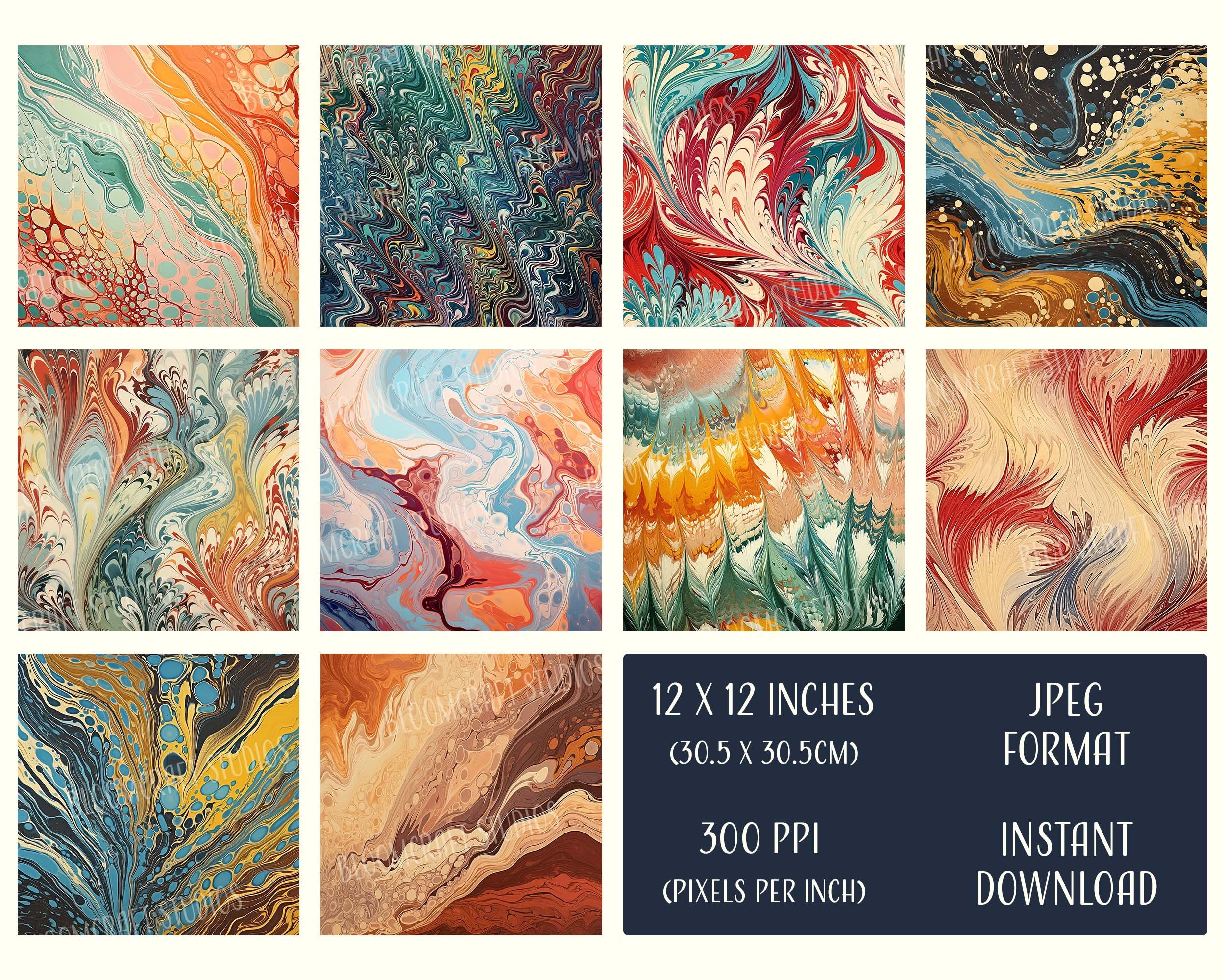 Vintage Marble Digital Images, Printable Digital Paper, Instant ...