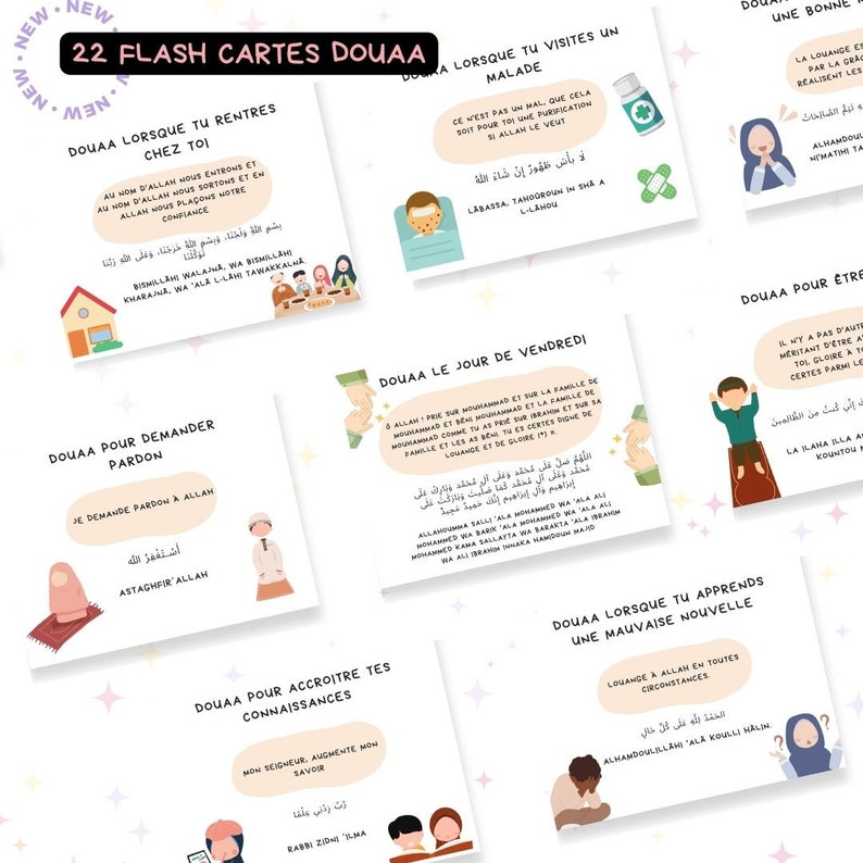 22 Duas Cards for Children in French | Dua for Child | Islamic Duaa ...