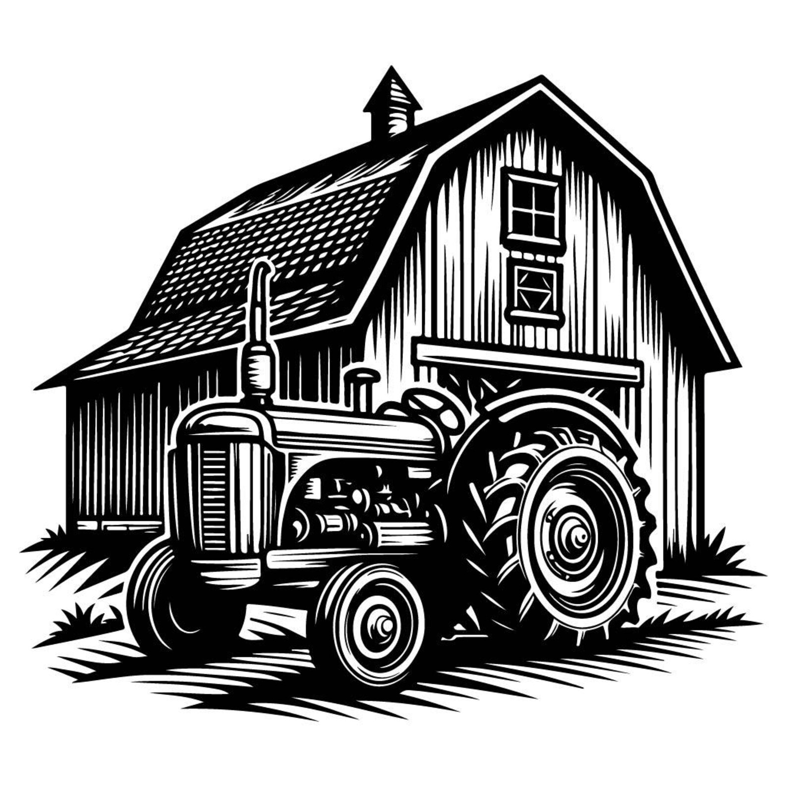 Bundle 10 Rustic Barn and Old Truck for Laser Cutting SVG Old Barn ...