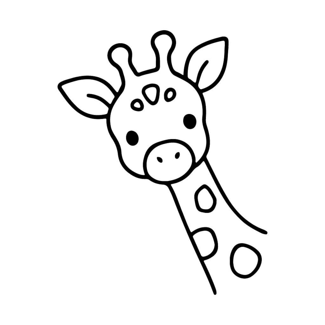 Peeking Baby Giraffe Cute Simple Minimalist Design File for Laser ...