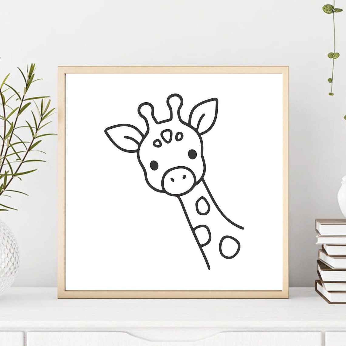 Peeking Baby Giraffe Cute Simple Minimalist Design File for Laser ...