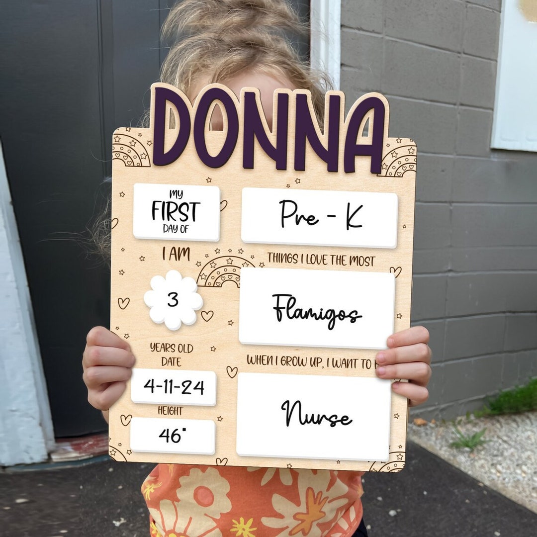 Personalized First Day of School Sign, Custom School Board, Back to ...