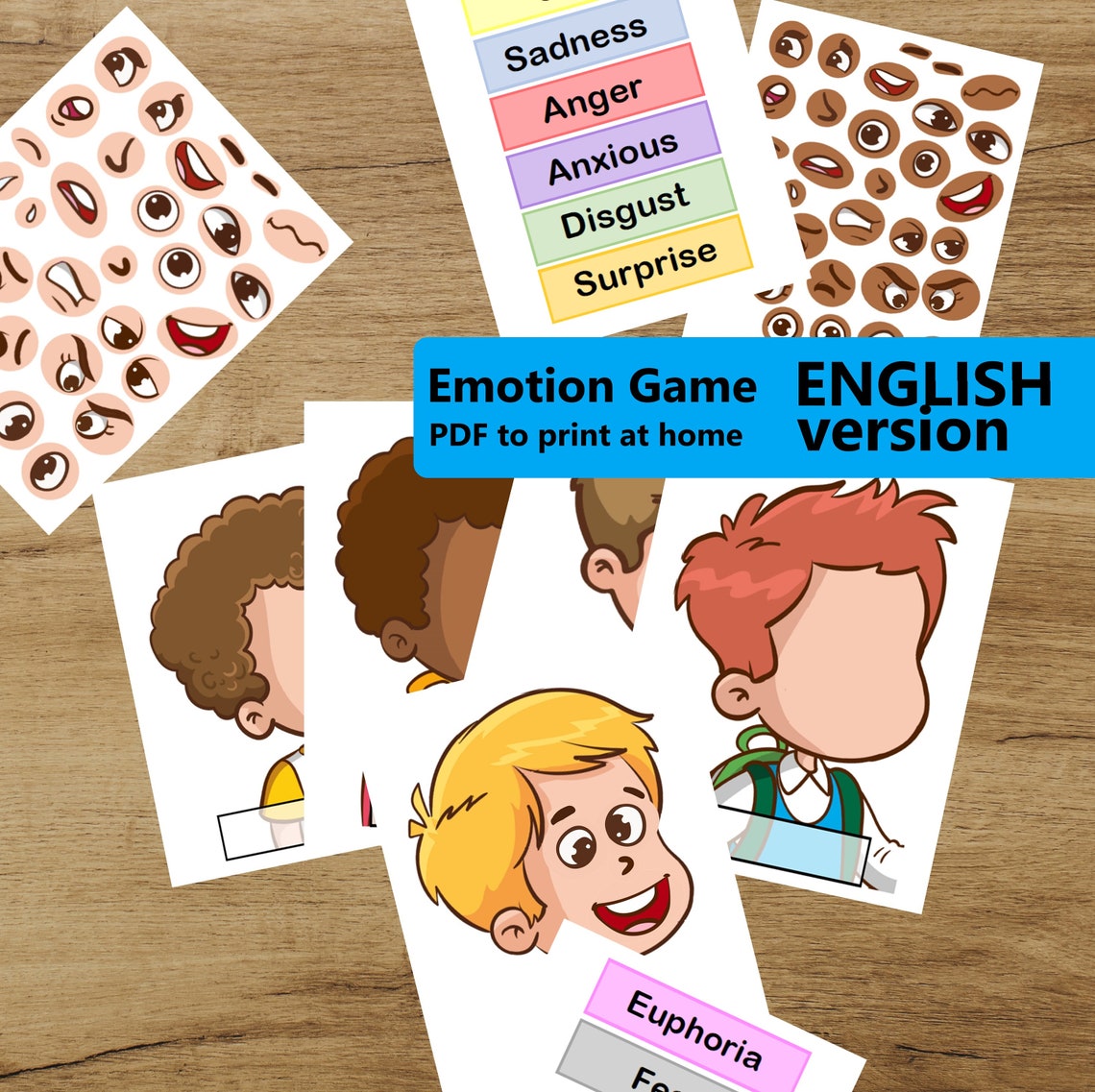 Emotion Build and Learn Emotion Face Boy / Learn Emotions / ENGLISH ...