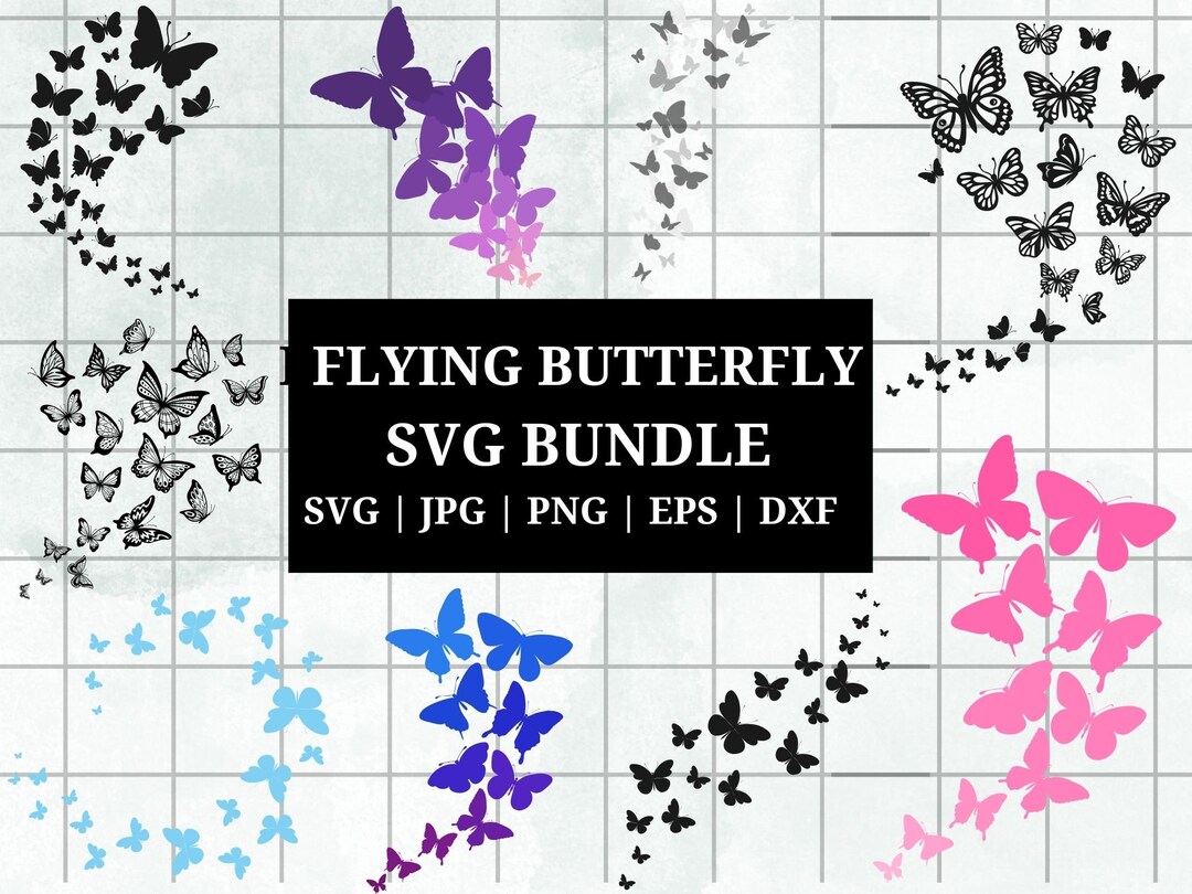 Flying Butterflies Svg Bundle, Butterfly Svg, Butterfly Design Layout ...