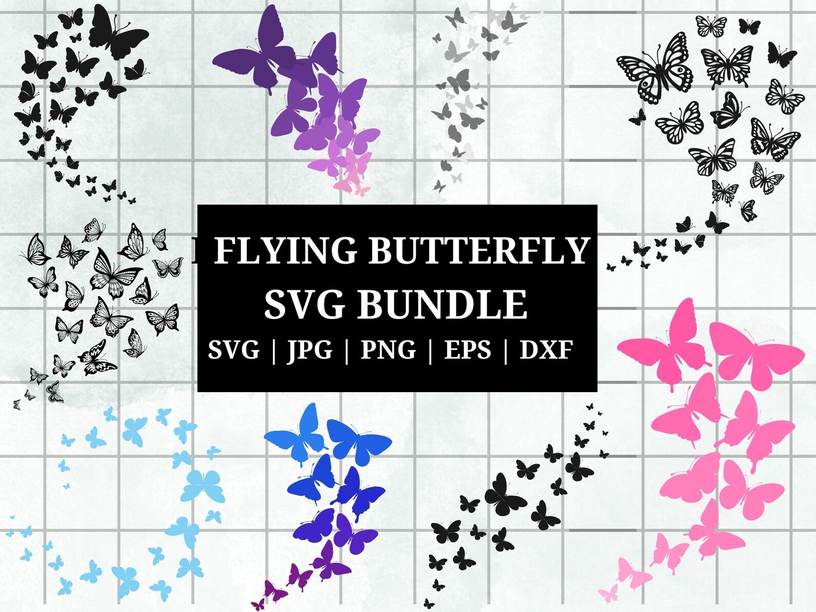 Flying Butterflies Svg Bundle, Butterfly Svg, Butterfly Design Layout ...