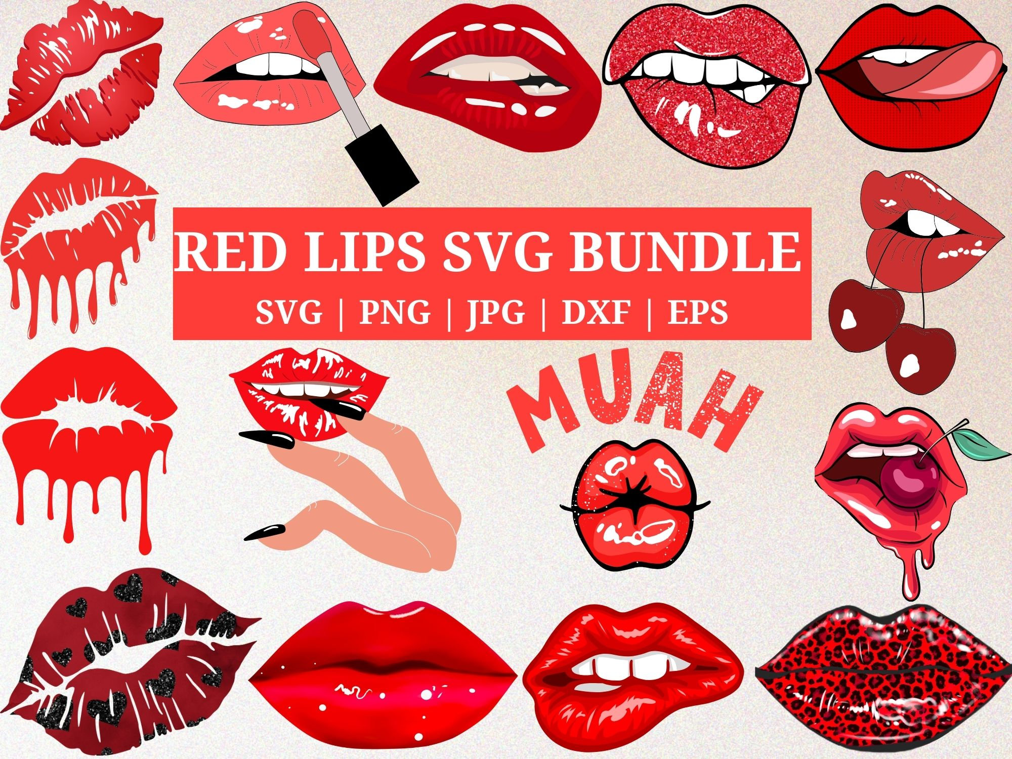 Lips Red Clipart Border