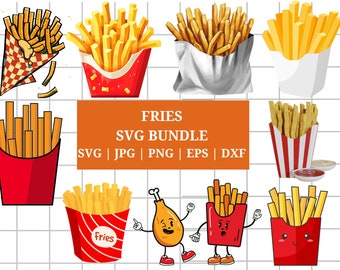 FRENCH FRIES SVG Bundle, Crisps Svg, Food Svg Bundle, Food Svg, Instant ...