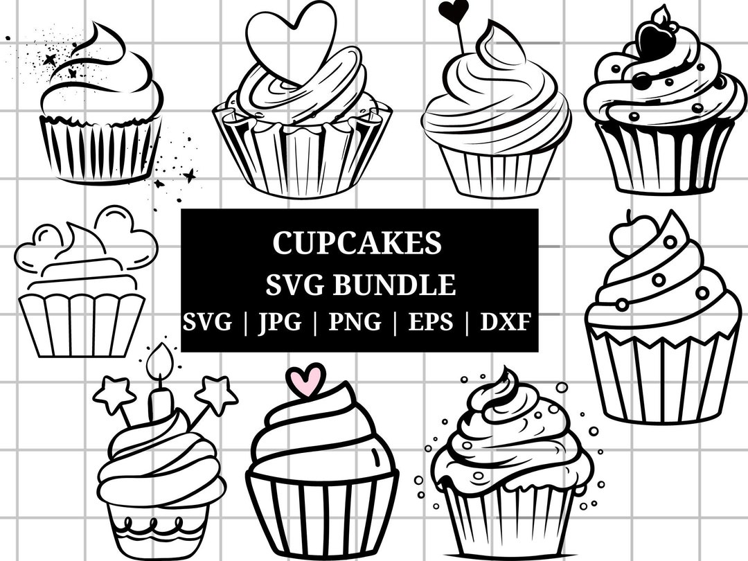 Cupcake SVG, Cake Cut File, Cupcake Bundle Svg, Sweets Svg, Cupcake ...