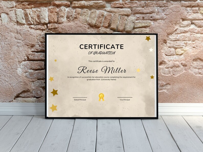 Editable Certificate of Completion, Canva Template, Custom Small Business Certificate, Award ...