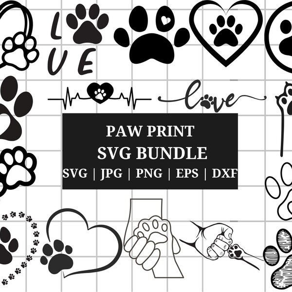 Paw Print Svg - Etsy