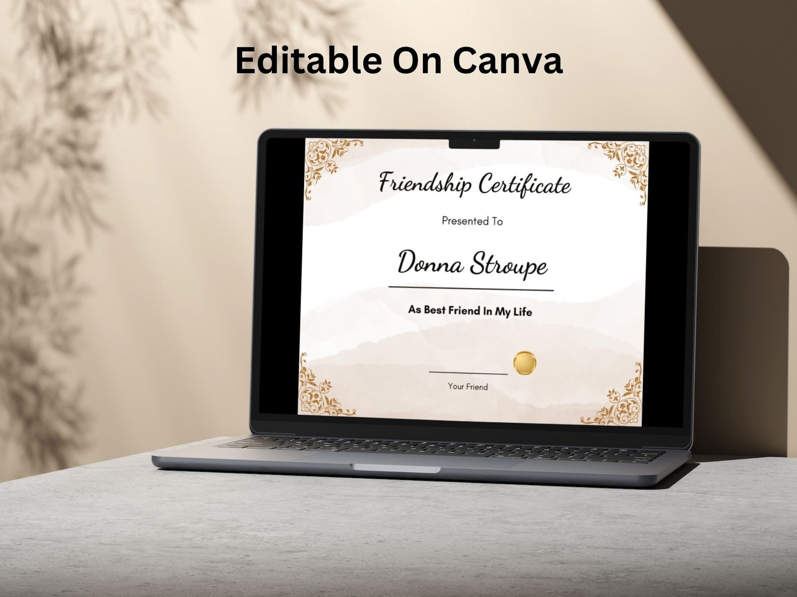Editable Best Friend Forever Certificate Template, Personalized Gift ...