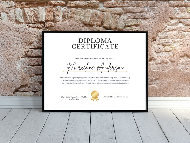 College Diploma With Gold Seal, Printable Customized University Diploma ...