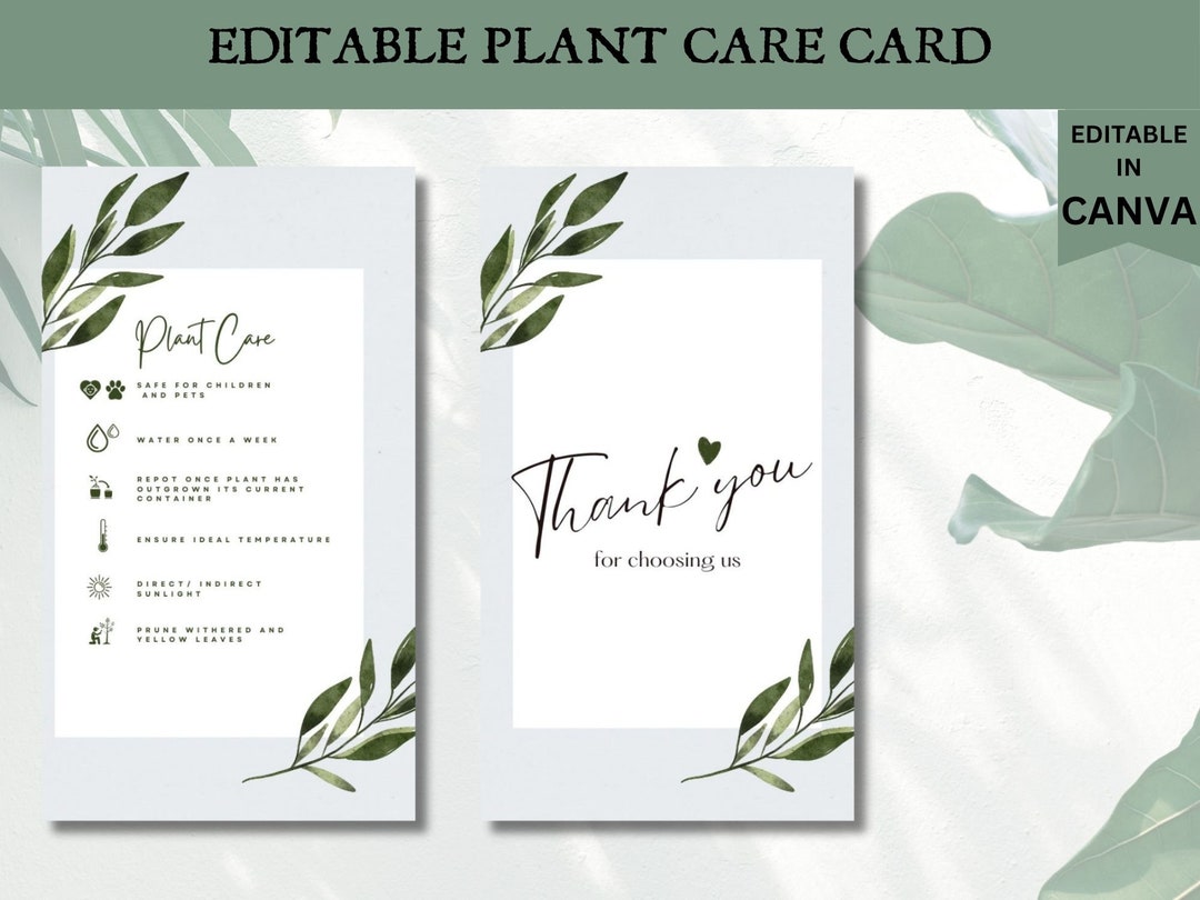 Plant Care Cards, Plant Labels, Indoor Printable Plant Care ...