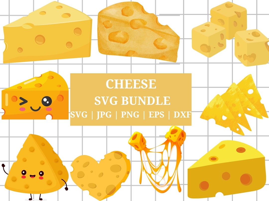 Cheese SVG Files Cheese Wedge Slice SVG Cut Files Cheese Outline Silhouette SVG Vector Files ...
