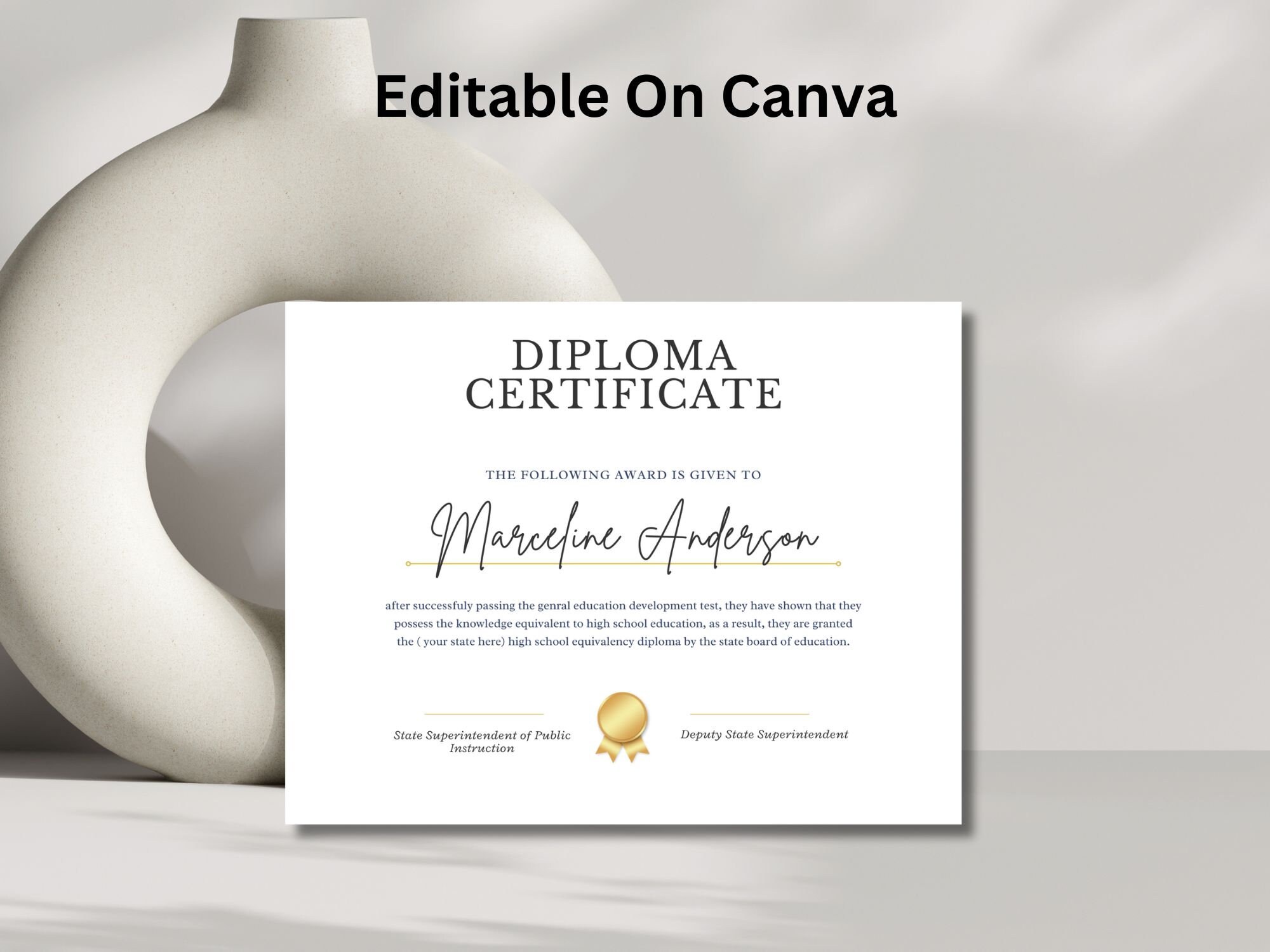 College Diploma With Gold Seal, Printable Customized University Diploma ...