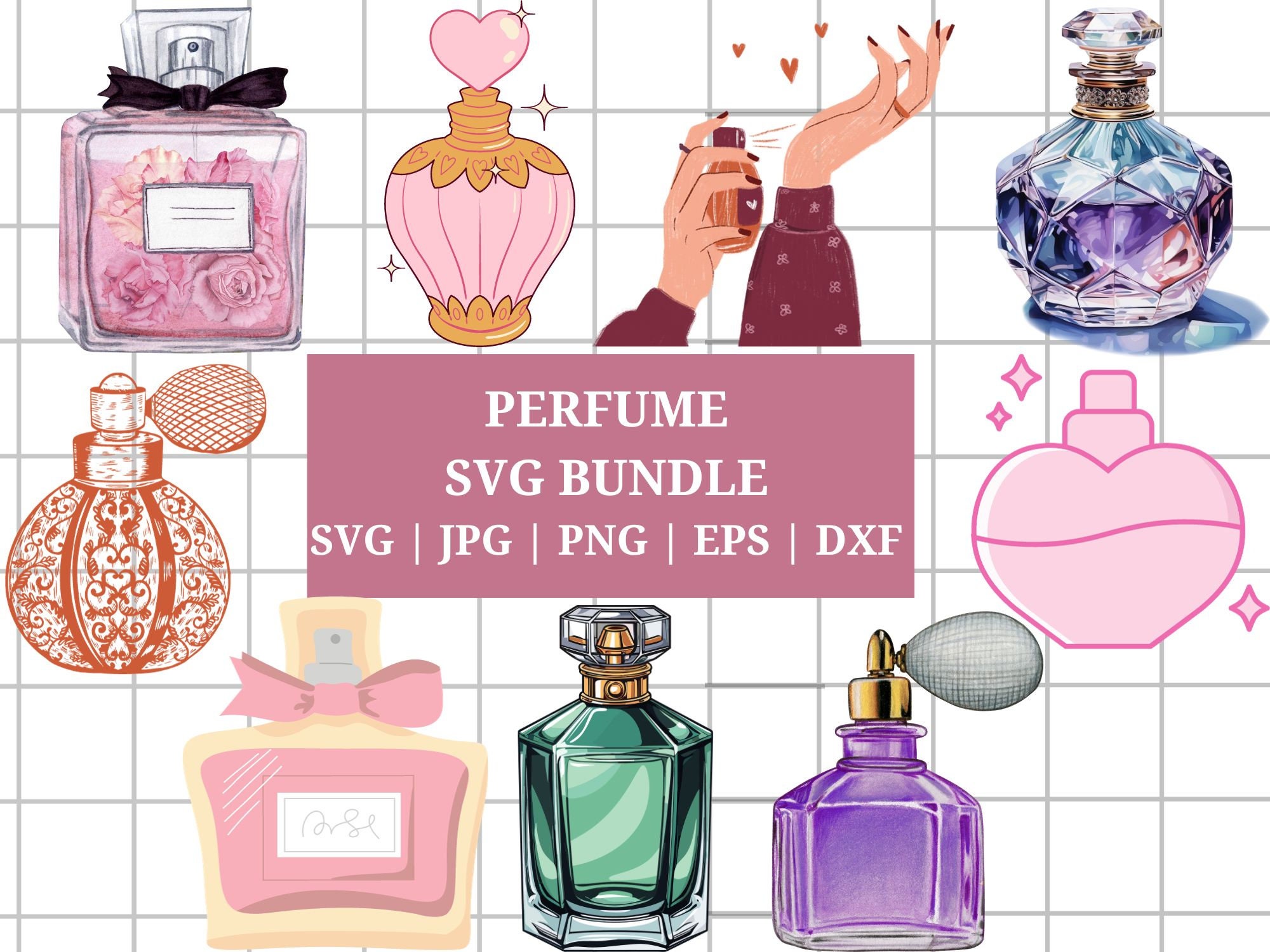 Perfume Bottle Svg, SVG Files for Cricut, Bottle Clipart, Perfume SVG ...