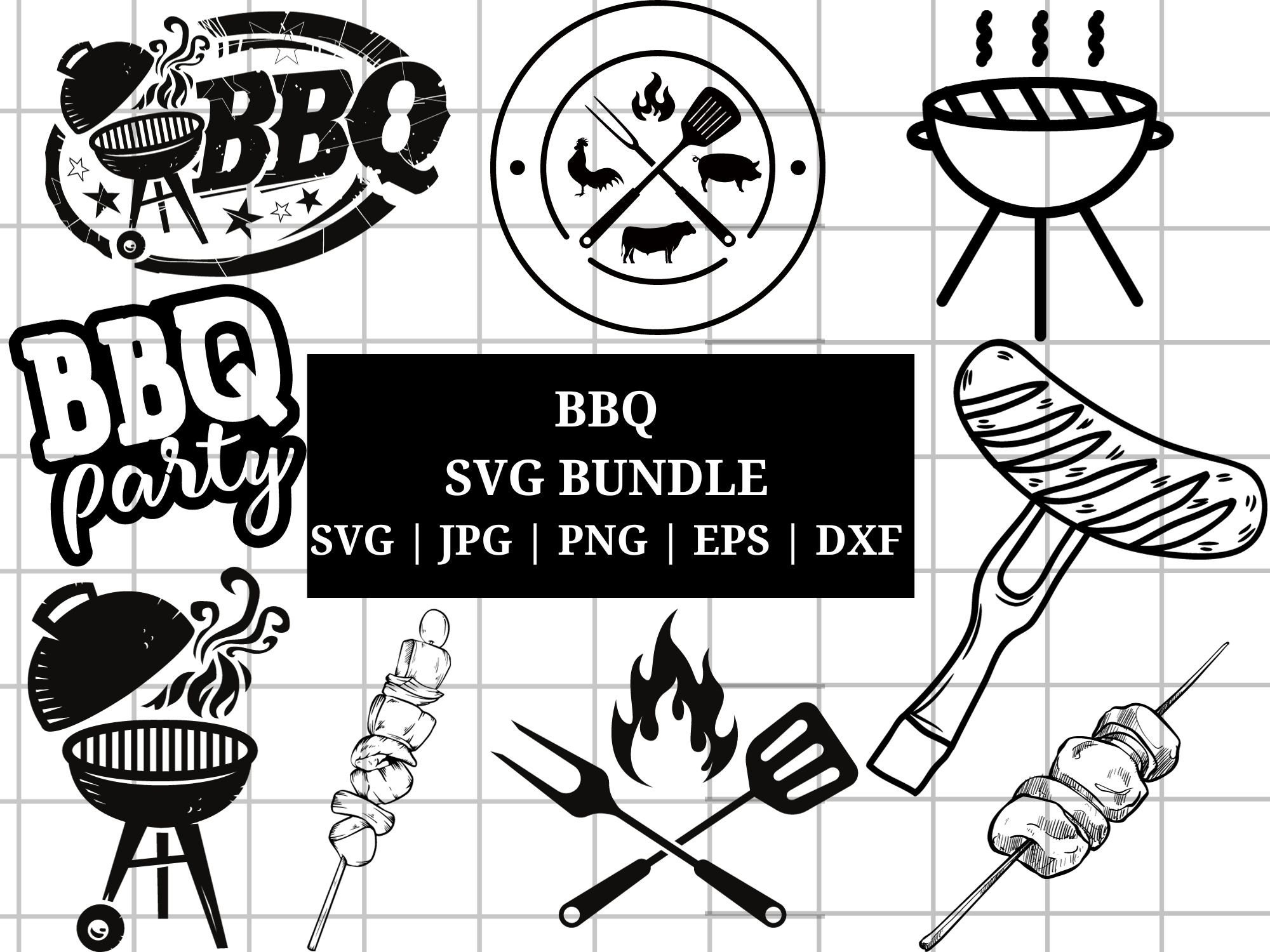 Barbeque SVG Bundle, BBQ Svg Bundle, BBQ Svg, Grilling Svg, Kitchen Svg ...
