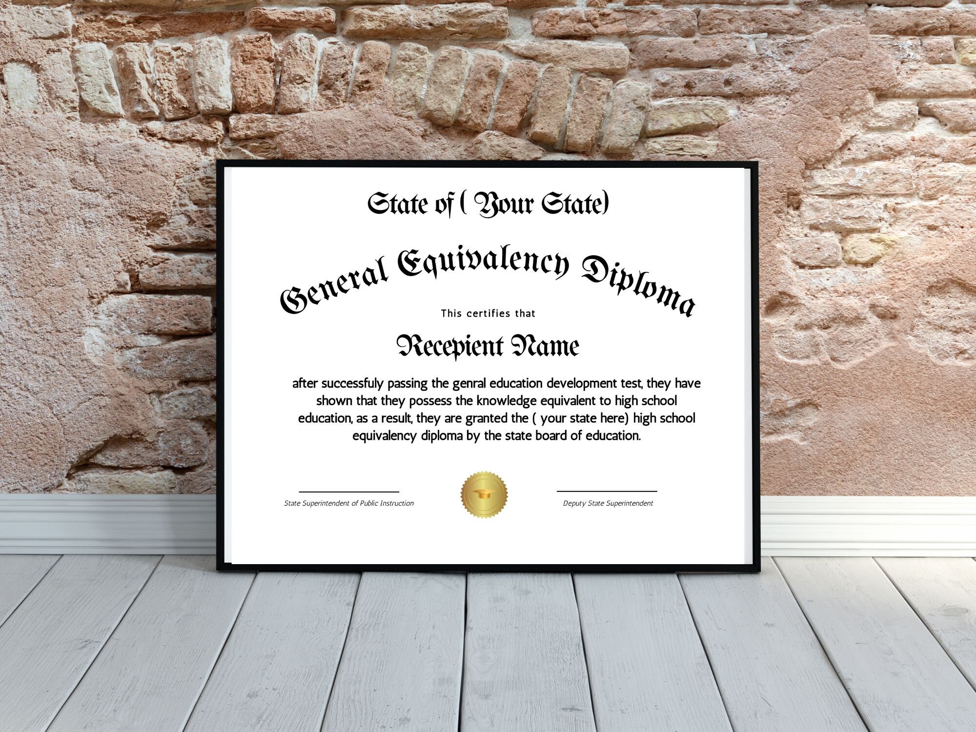 GED Diploma Certificate Template, Editable Certificate, Canva Template ...
