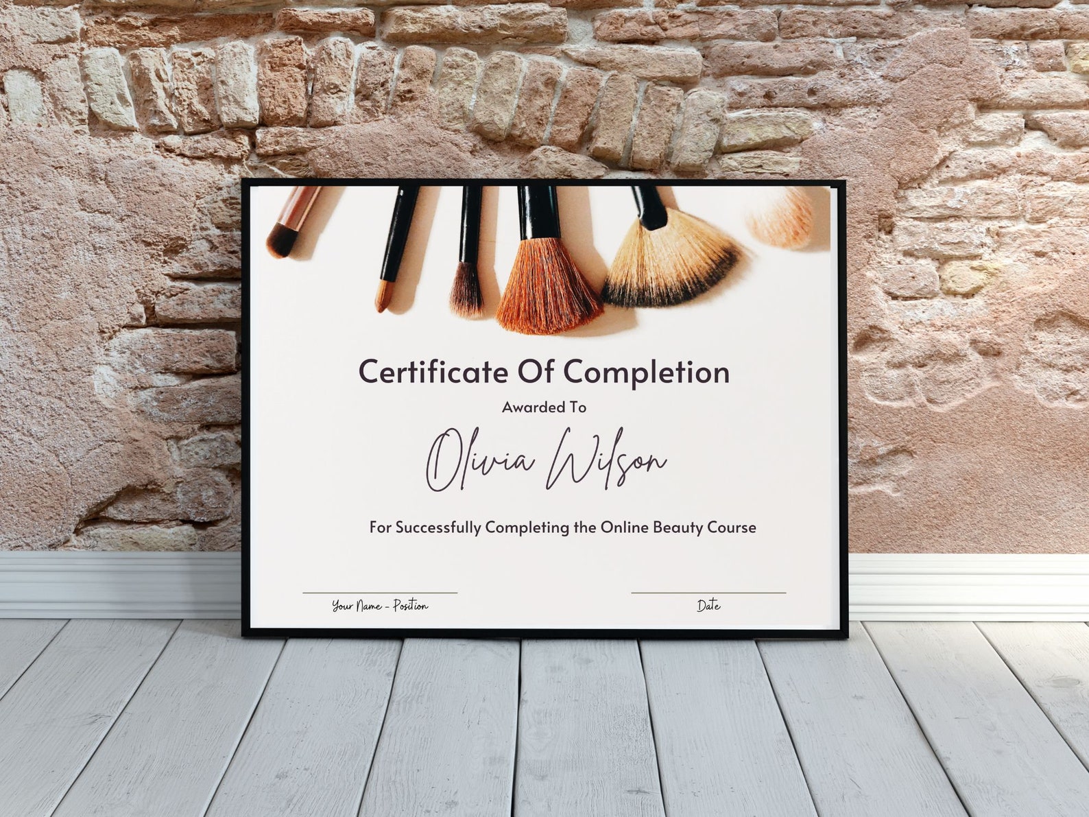 Editable Course Completion Certificate Template (11x8.5 Inches) - Etsy