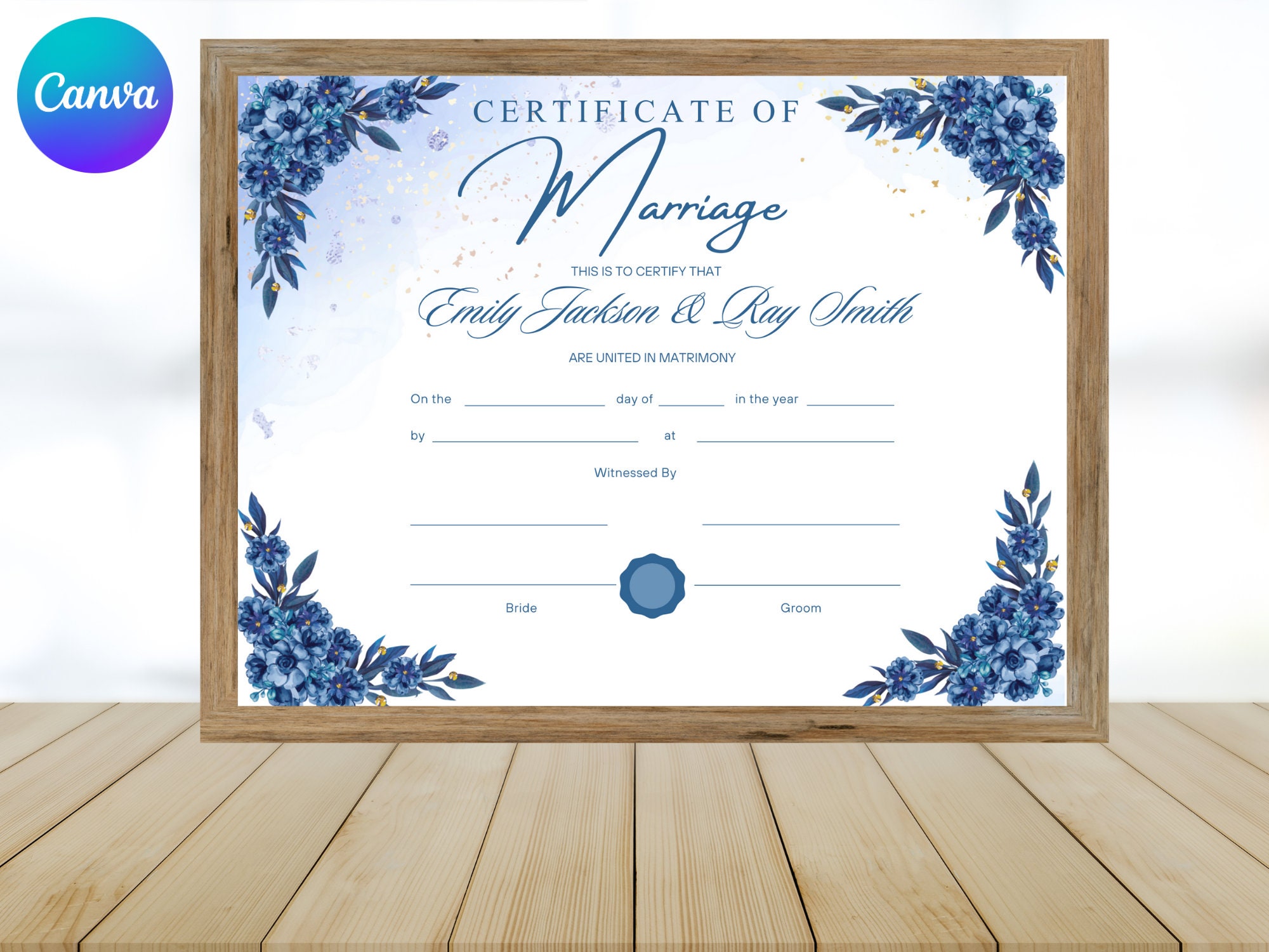 Editable Marriage Certificate Template, Custom Certificate of Marriage ...