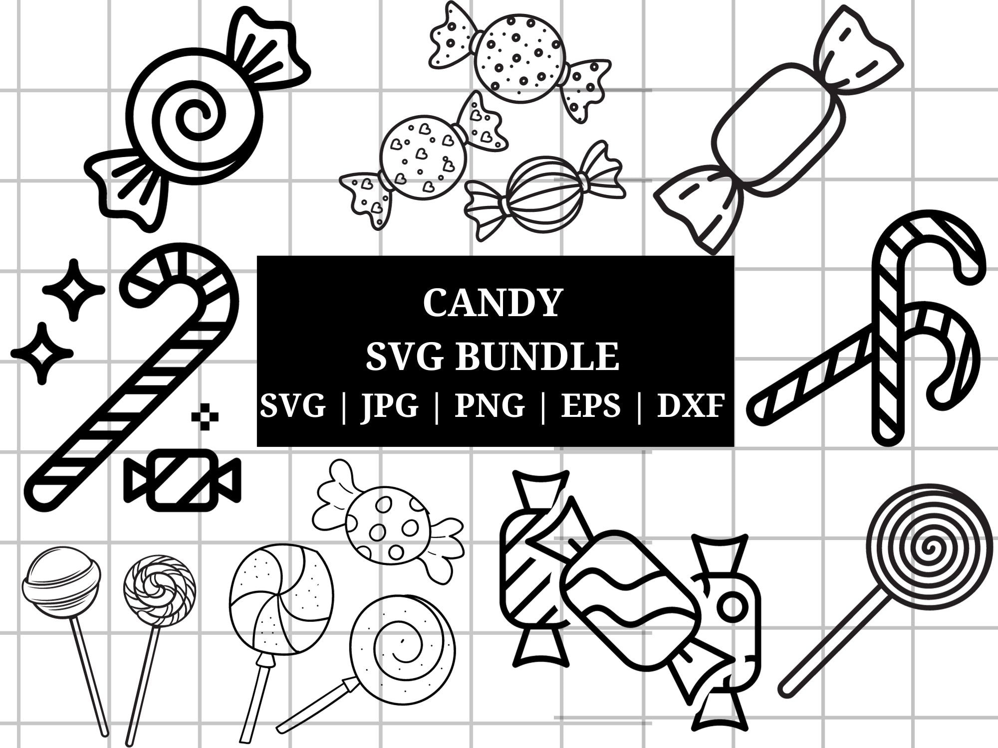 Candy SVG Bundle,candy Vector Candy Clipart,circut Cutting File,dxf ...