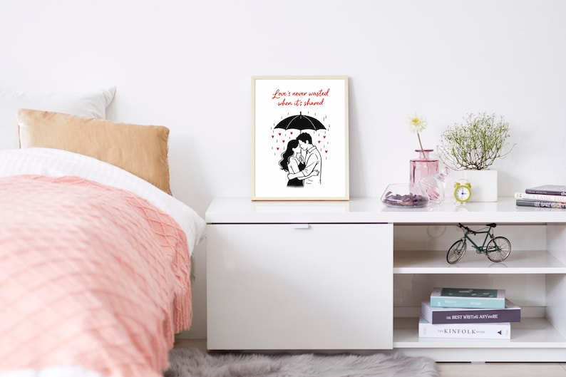Love is Never Wasted When It’s Shared Wall Art, Romantic Couple Quote ...