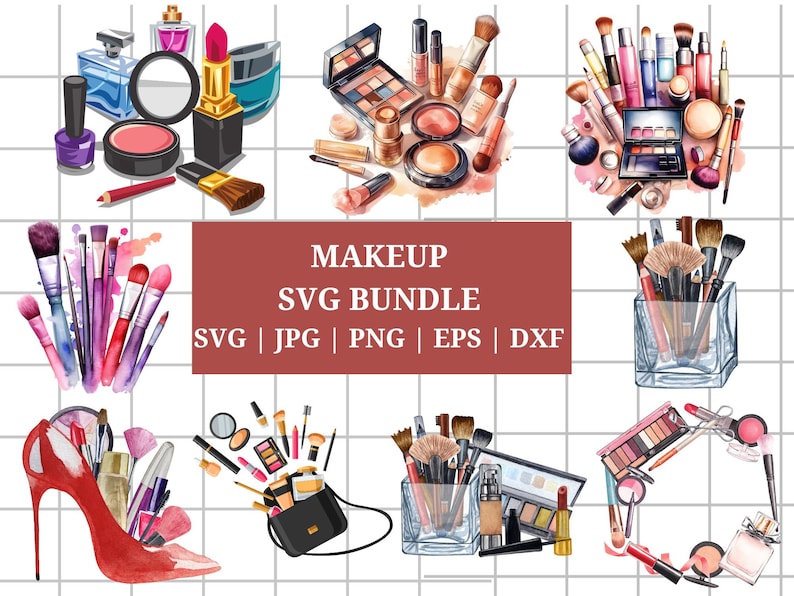 Make up Bag SVG Bundle, Make up SVG, Make up Png, Beauty Svg, Svg ...