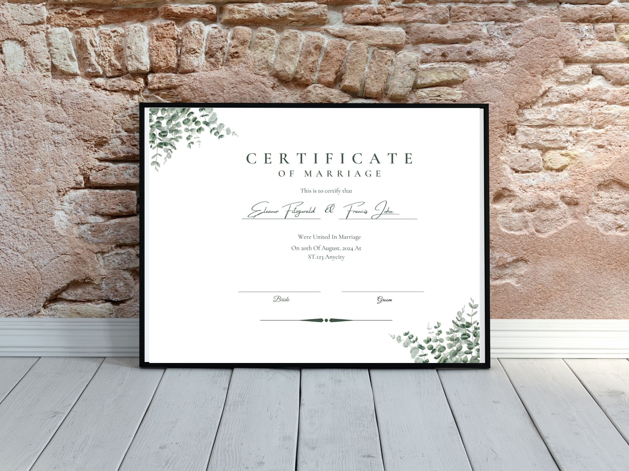 Editable Wedding Certificate Template, Marriage Certificate Printable ...