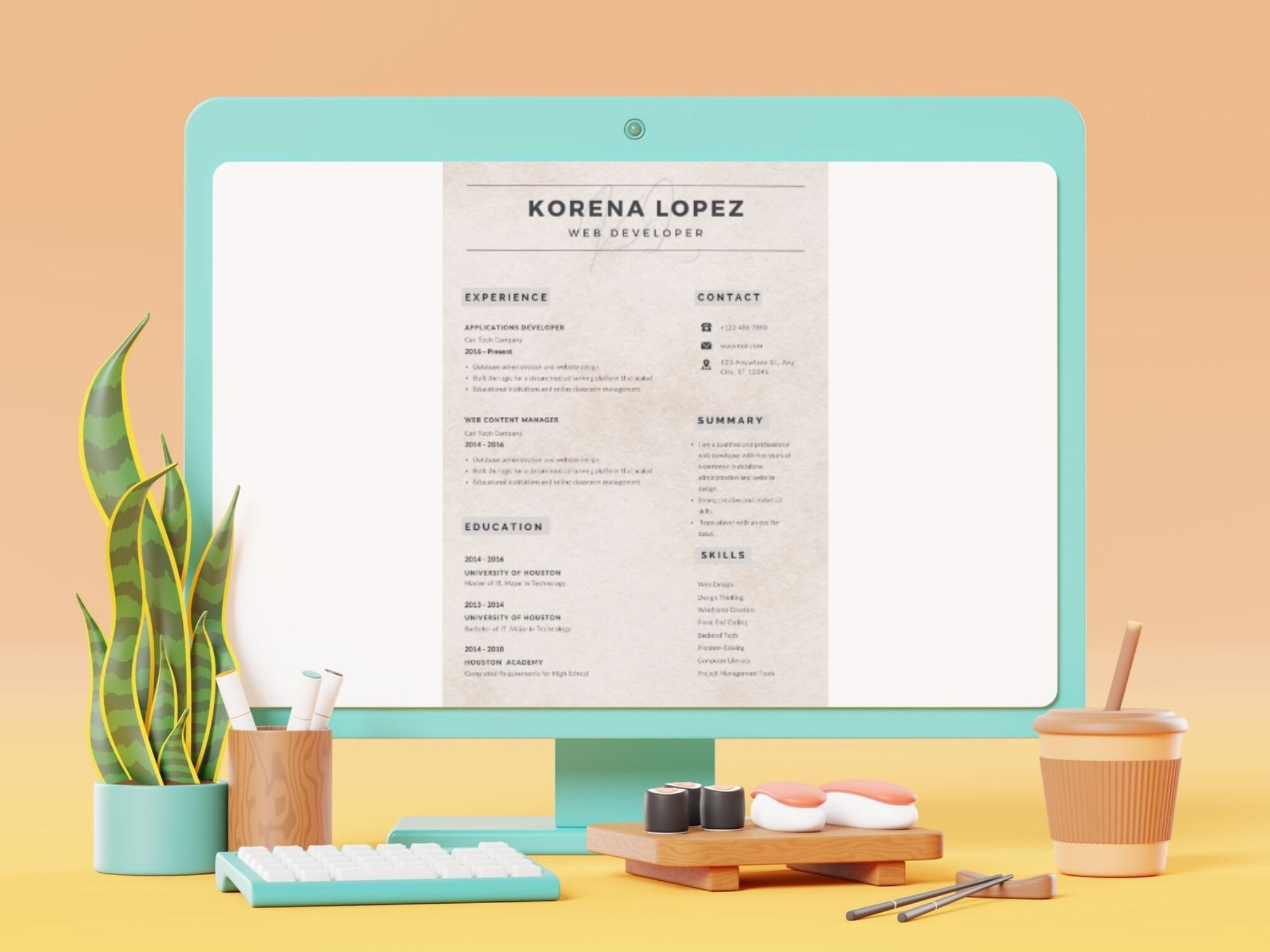 Resume Template, Modern Resume Template With Photo, Resume Template ...