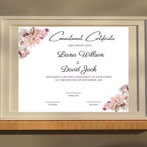Commitment Certificate Template, Printable Certificate of Commitment ...