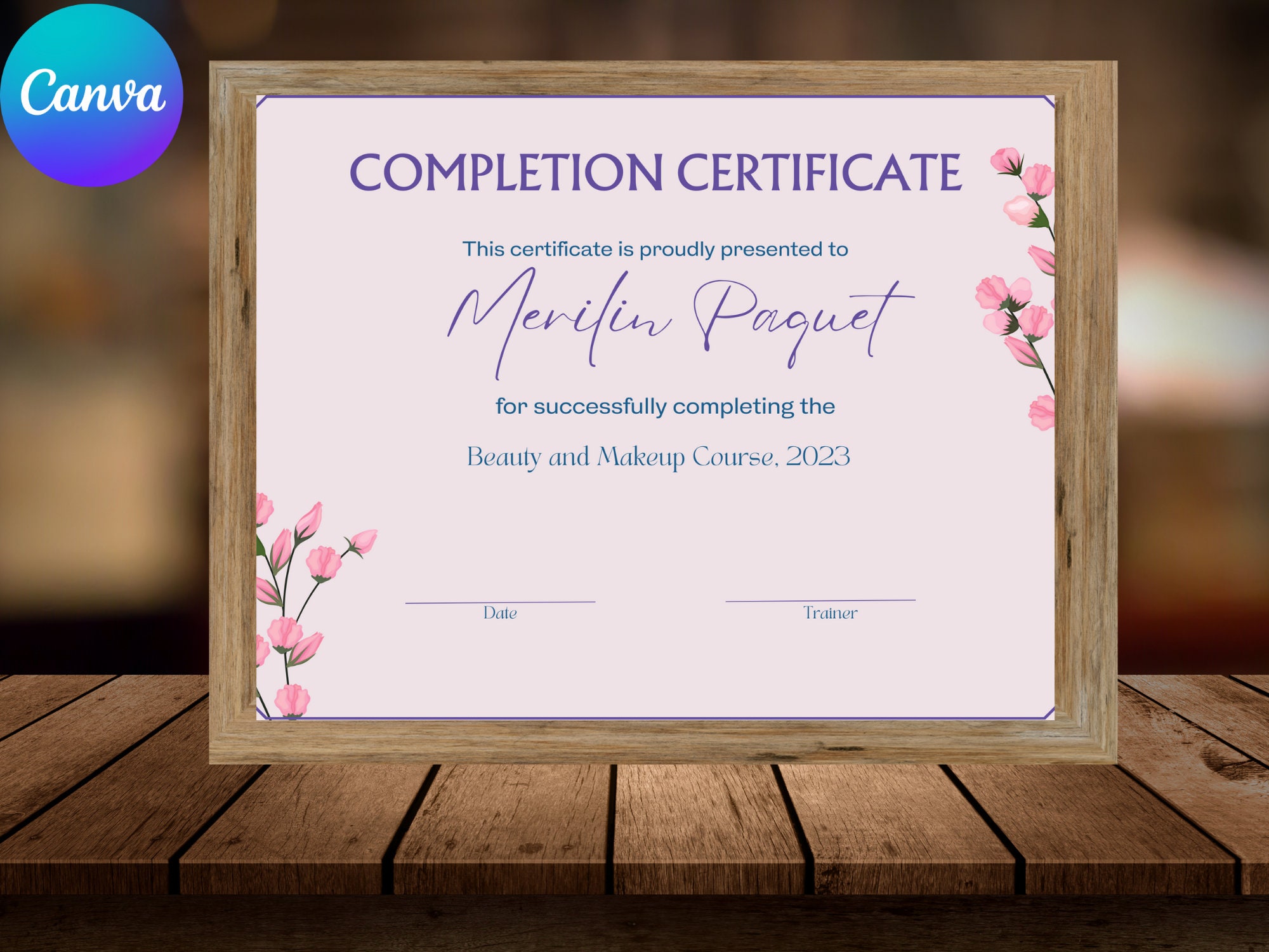 Editable Certificate of Completion, Training Certificate Template ...