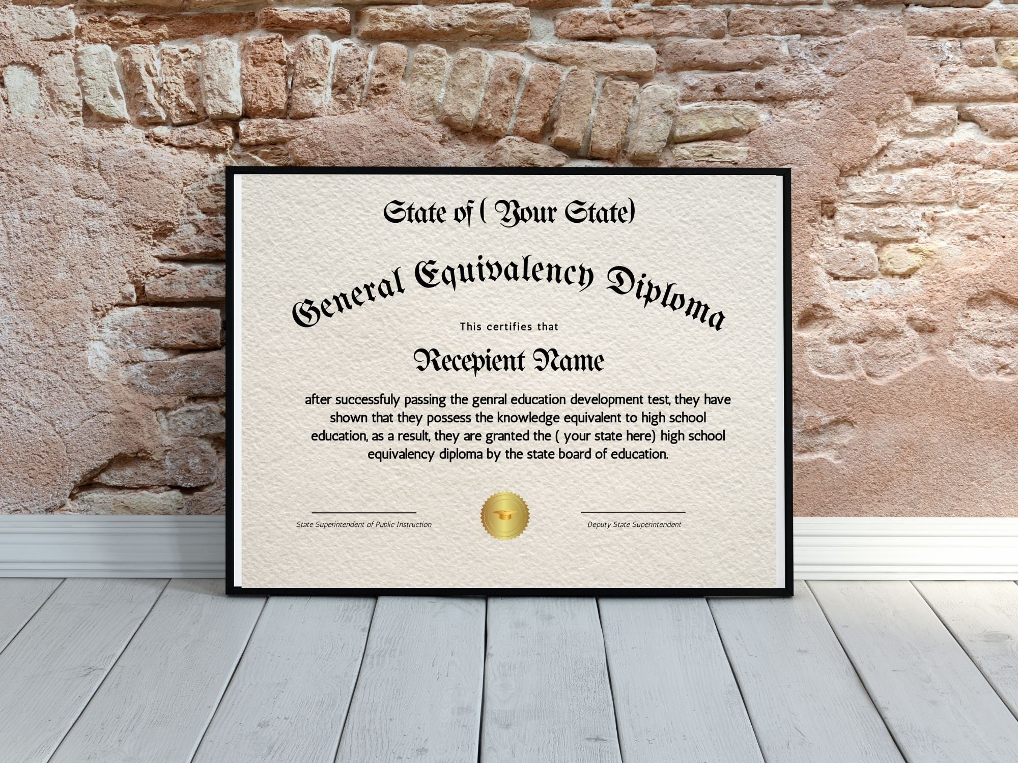 GED Diploma Certificate Template, Editable Certificate, Canva Template ...