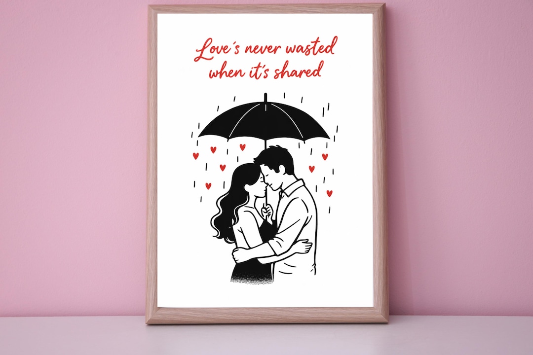 Love is Never Wasted When It’s Shared Wall Art, Romantic Couple Quote ...