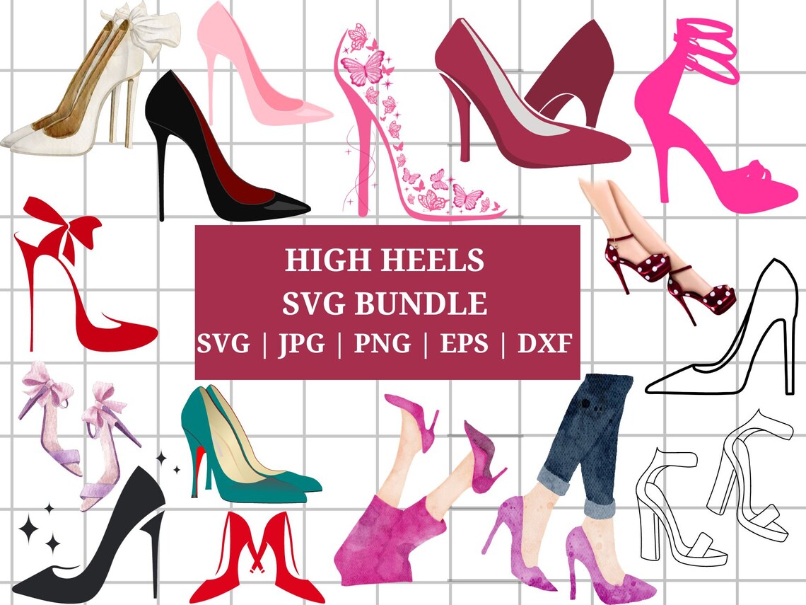 High Heels SVG, Heels SVG, Stiletto Svg, Shoes Svg, Style SVG, High ...