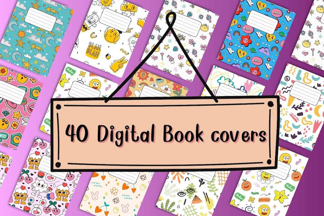40 Digital Book Covers - Etsy