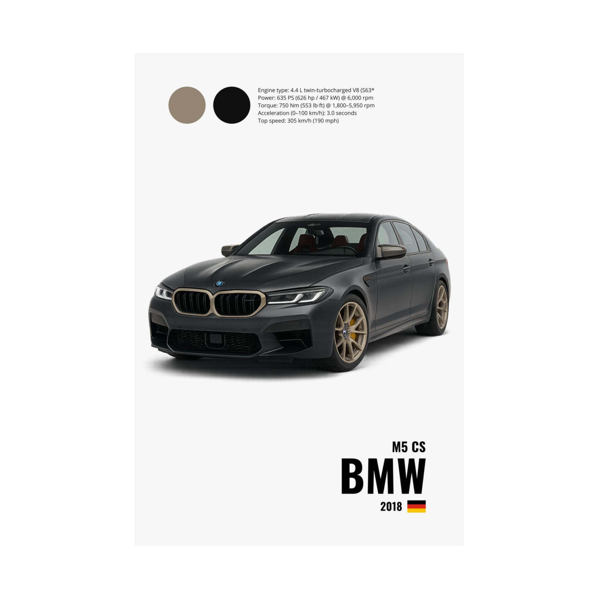 BMW M5 CS Poster German Sports Sedan Wall Art, Luxury Performance Car ...