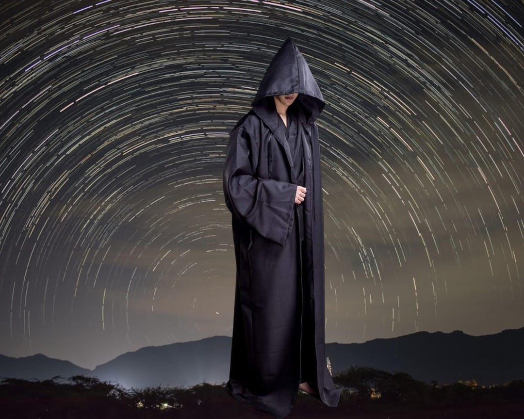 Jedi Knight Robe, Jedi Robe for Cosplayers, Jedi Cloak Costume, Black ...