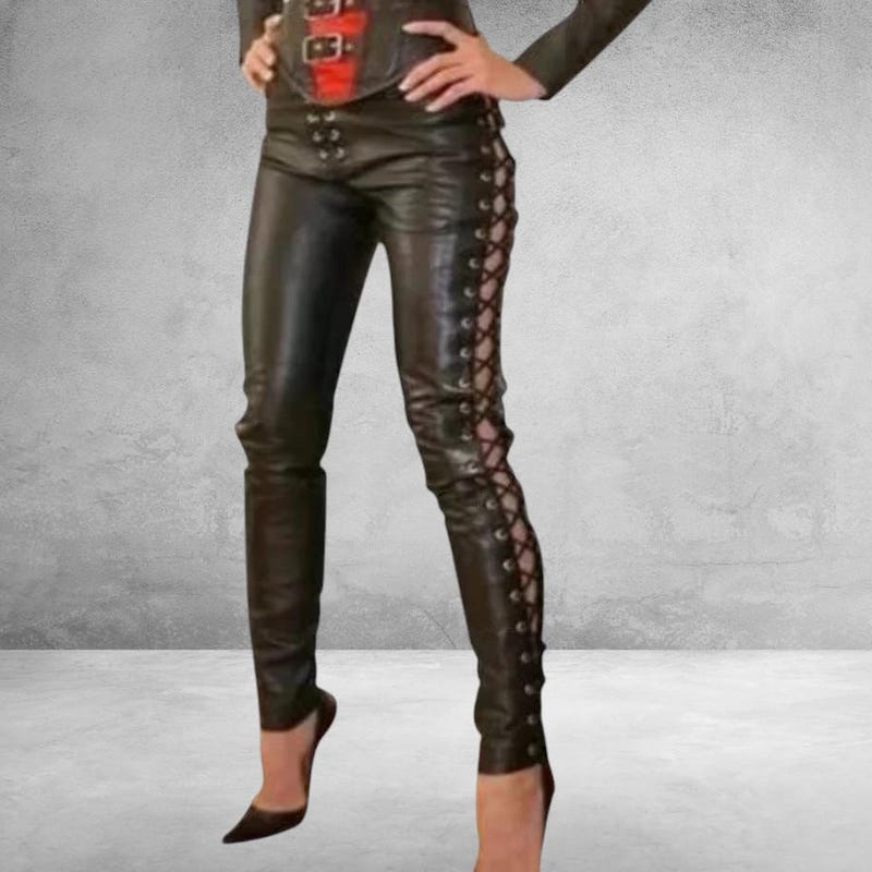 Skinny Leather Pants - Etsy