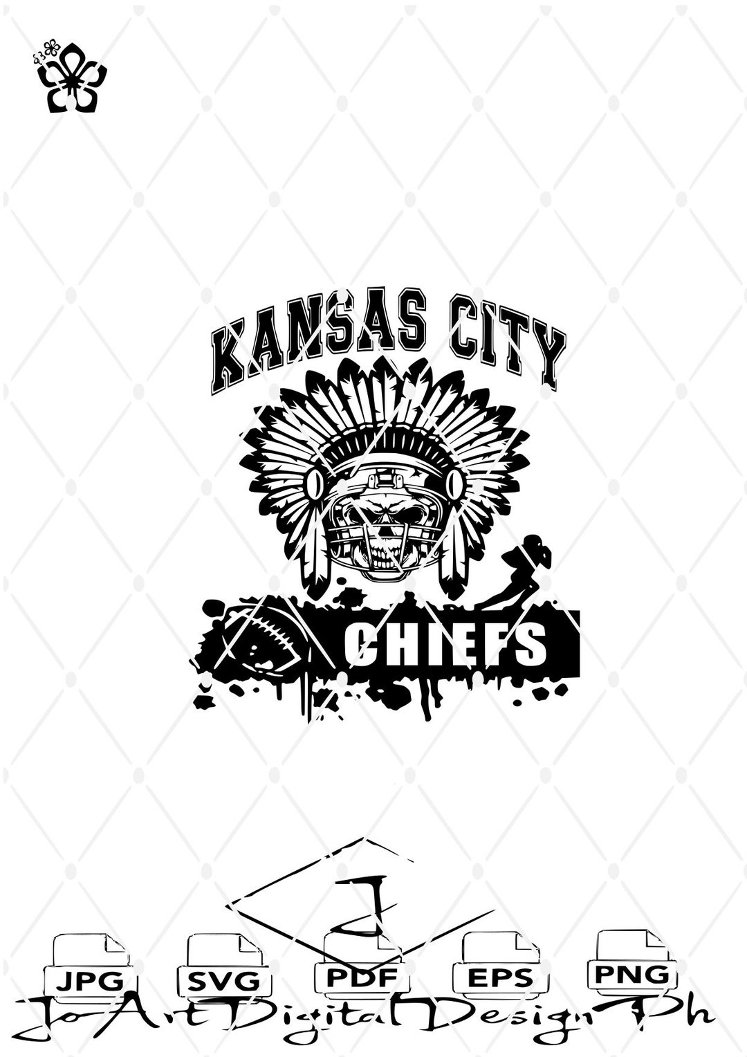 KC Chiefs Inspired Arrowhead Skyline With Lombardi Trophy DIGITAL FILE ...