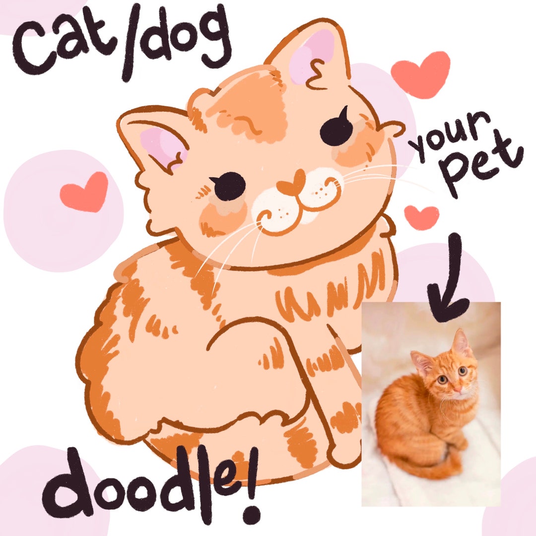 Personalized Drawing, Custom Pet Drawing, Pet Portrait, Pet Doodle ...