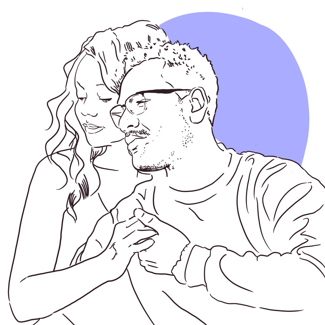 Personalized Drawing, Custom One Line Drawing, One Line Portrait ...