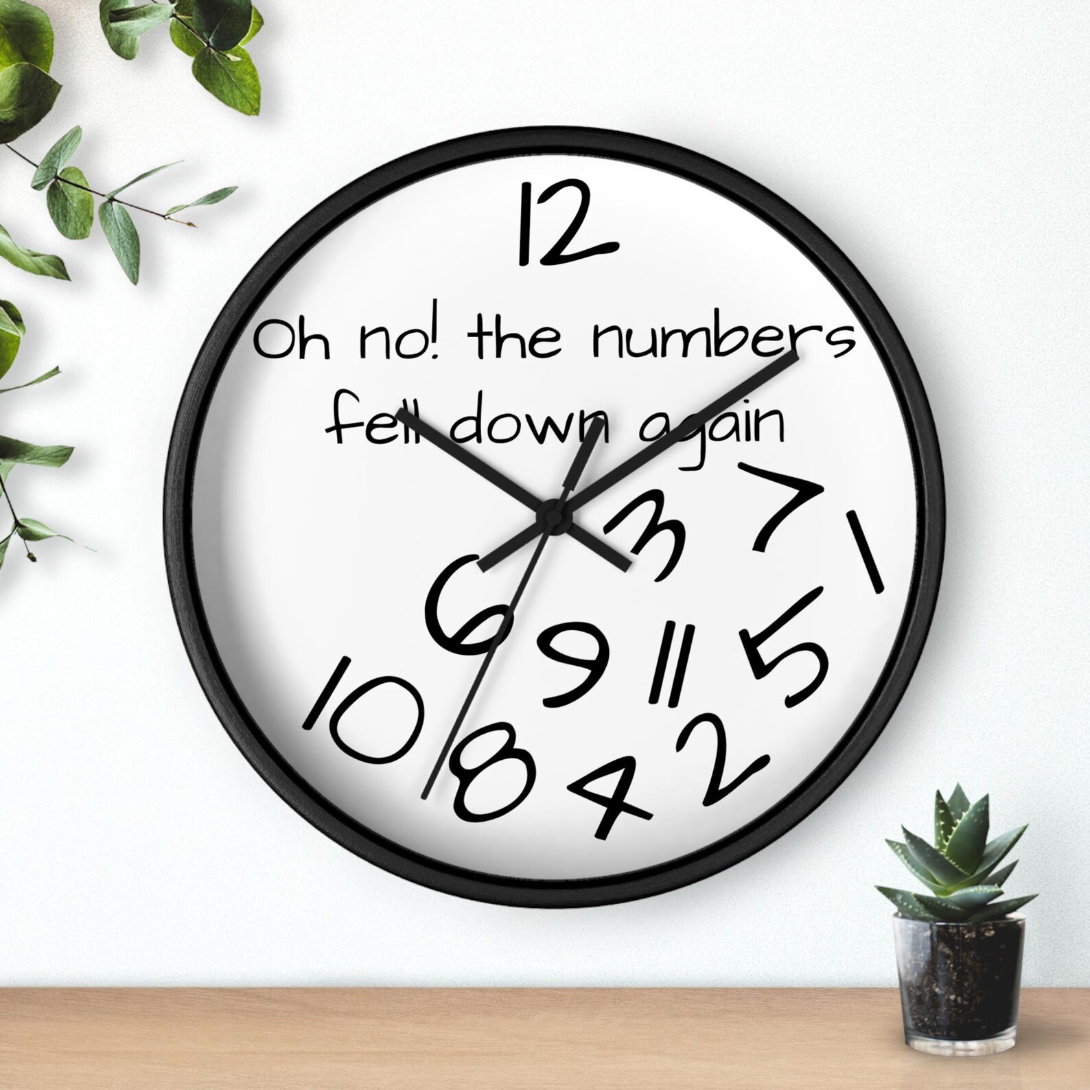 Oh No the Numbers Fell Down Again Clock Funny Wall Decor Unique Home ...