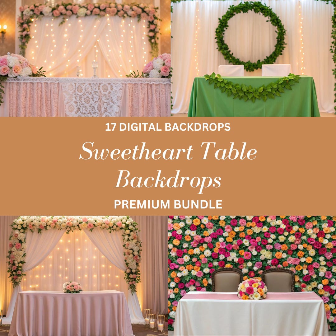 17 Sweetheart Table for Couple Marriage Wedding Digital Backdrop ...