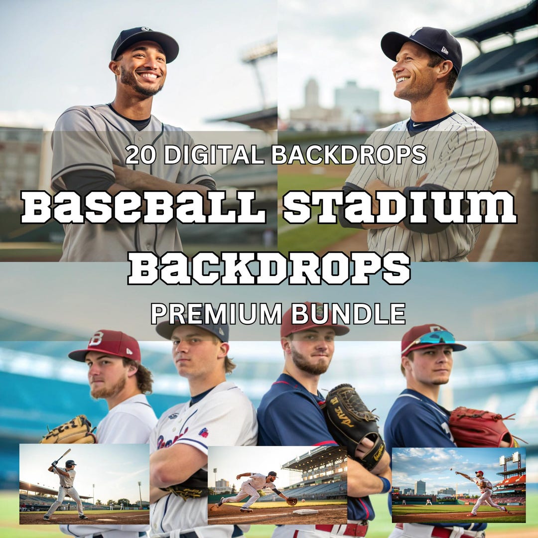 20 Blurred Baseball Stadium Field Grandstand Digital Backdrops ...