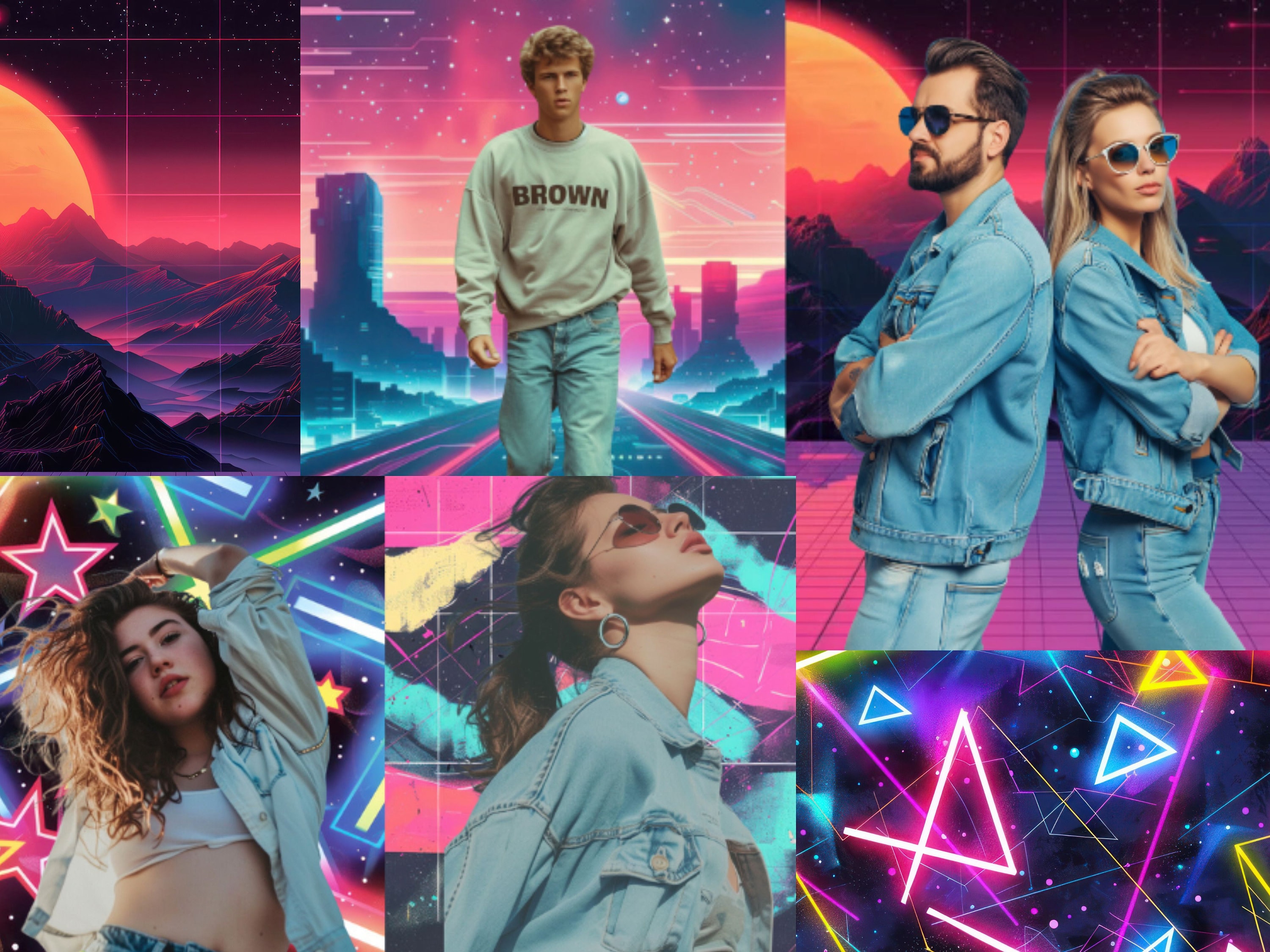 1980s Neon Portrait Backdrops: Lofi Theme (digital Download) - Etsy