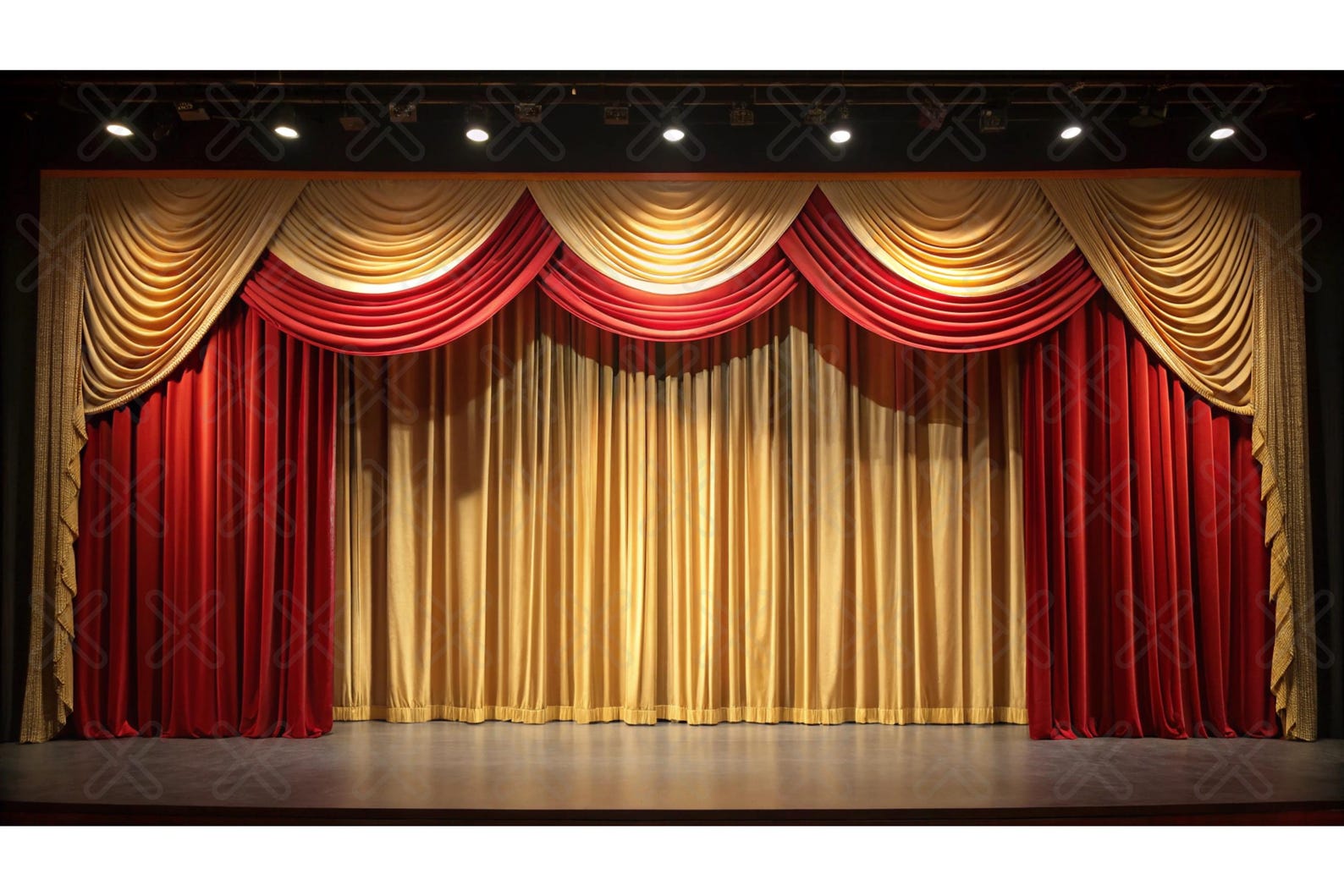 11 Theater Stage Red and Gold Curtain for Personal Portrait Digital ...
